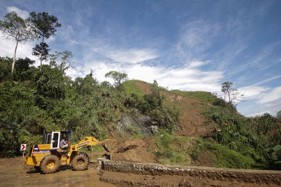 Filipino Government Worker On Backhoe Clears Editorial Stock Photo ...