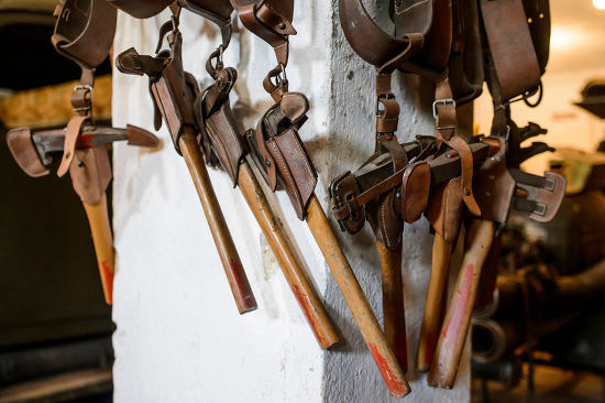 Old Axes Hang Column Garage Former Editorial Stock Photo - Stock Image ...