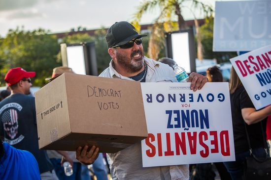 Supporters Rob Desantis Rick Scott Protest Editorial Stock Photo ...