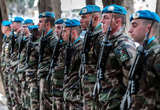 French Soldiers United Nations Peacekeepers Stand Editorial Stock Photo ...