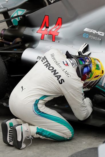British Driver Lewis Hamilton Mercedes Leans Editorial Stock Photo ...