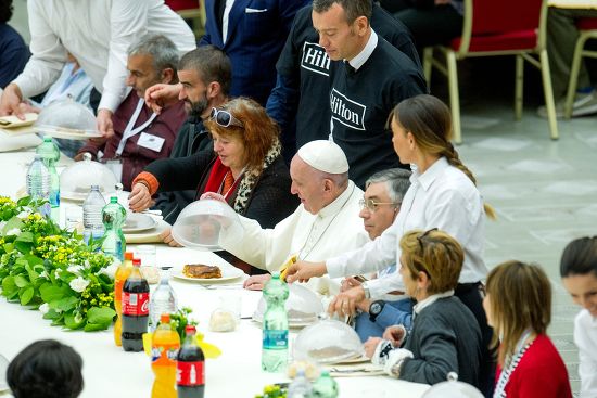 Pope Francis Table During Lunch Offered Editorial Stock Photo - Stock ...