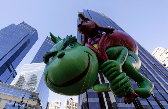 Grinch Balloon Floats Down Central Park Editorial Stock Photo - Stock ...