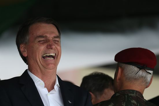 Brazils Presidentelect Jair Bolsonaro Reacts During Editorial Stock ...