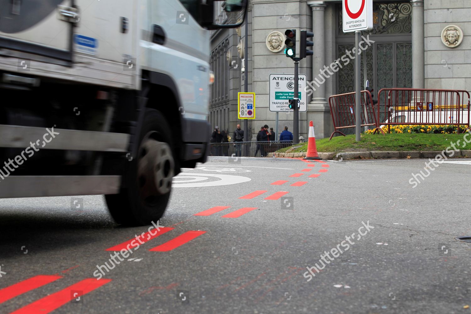 Vehicle Crosses Double Red Line Differentiating Editorial Stock Photo ...