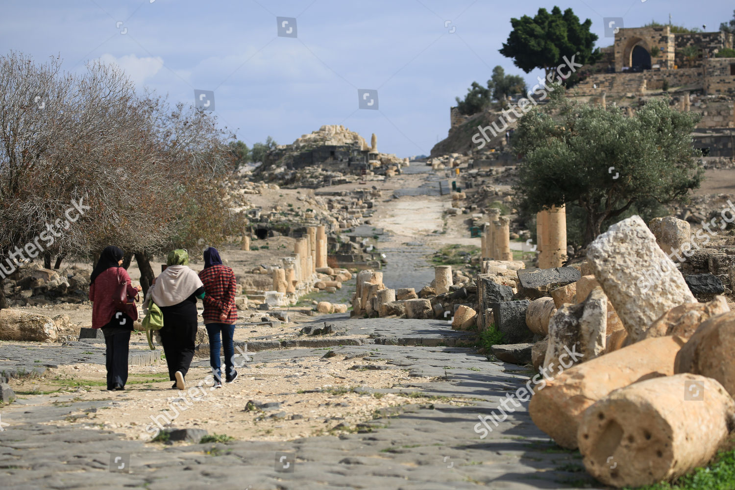 Tourists Visit Ancient City Gadara Umm Editorial Stock Photo - Stock ...
