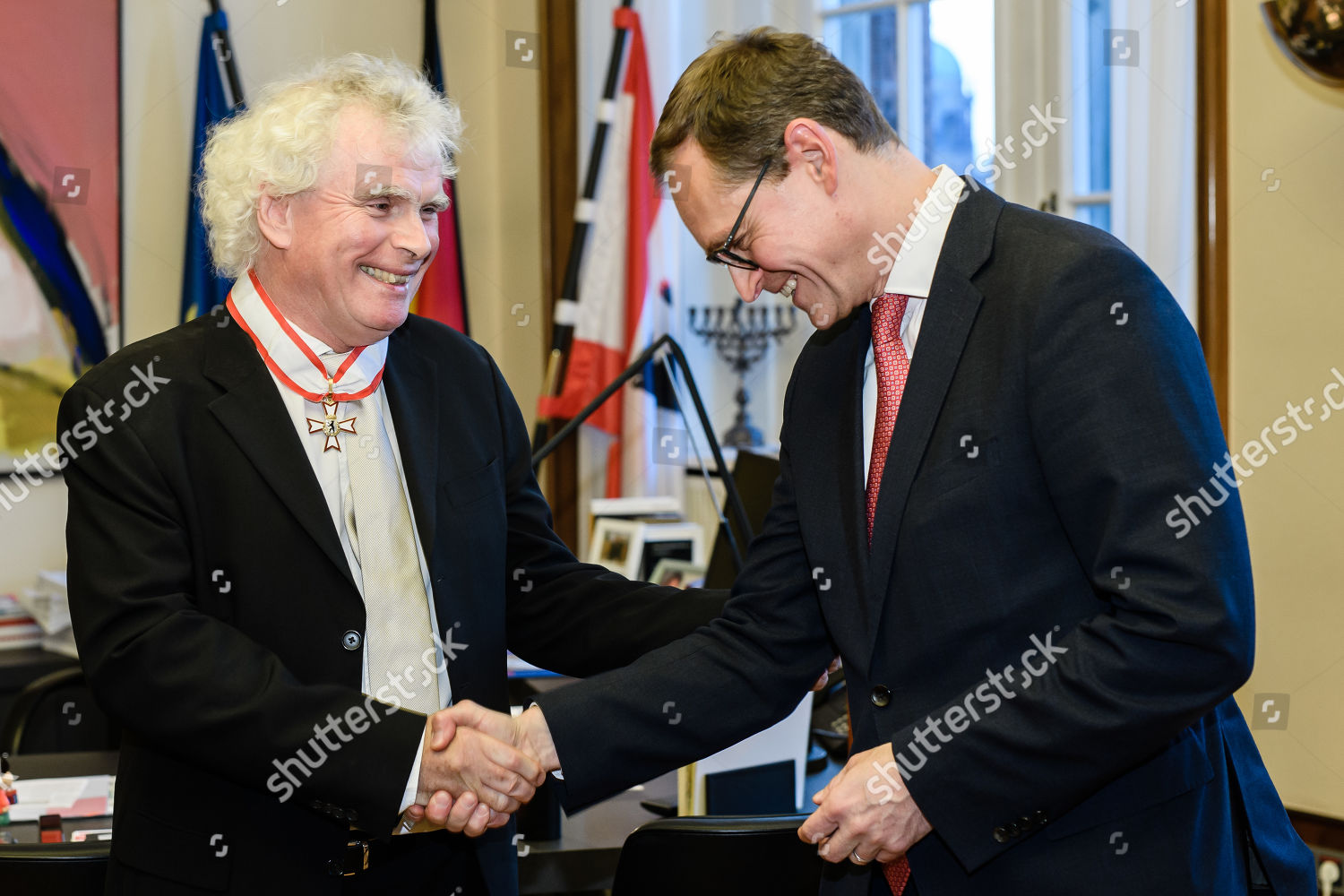 British Conductor Sir Simon Rattle L Editorial Stock Photo - Stock ...