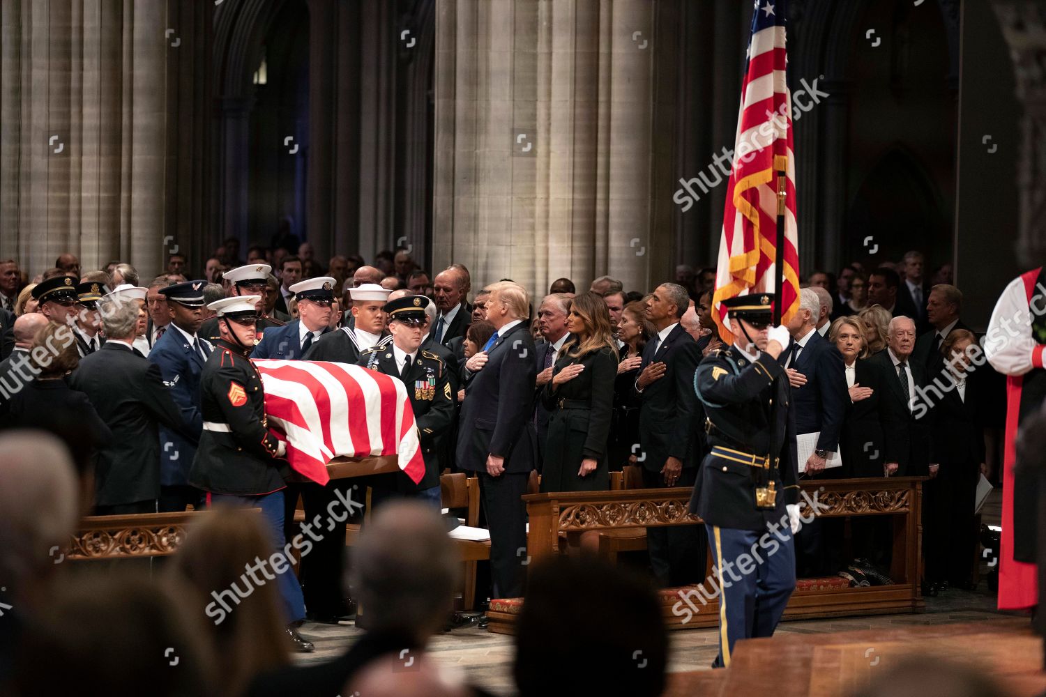 Flagdraped Casket Former President George Hw Editorial Stock Photo ...