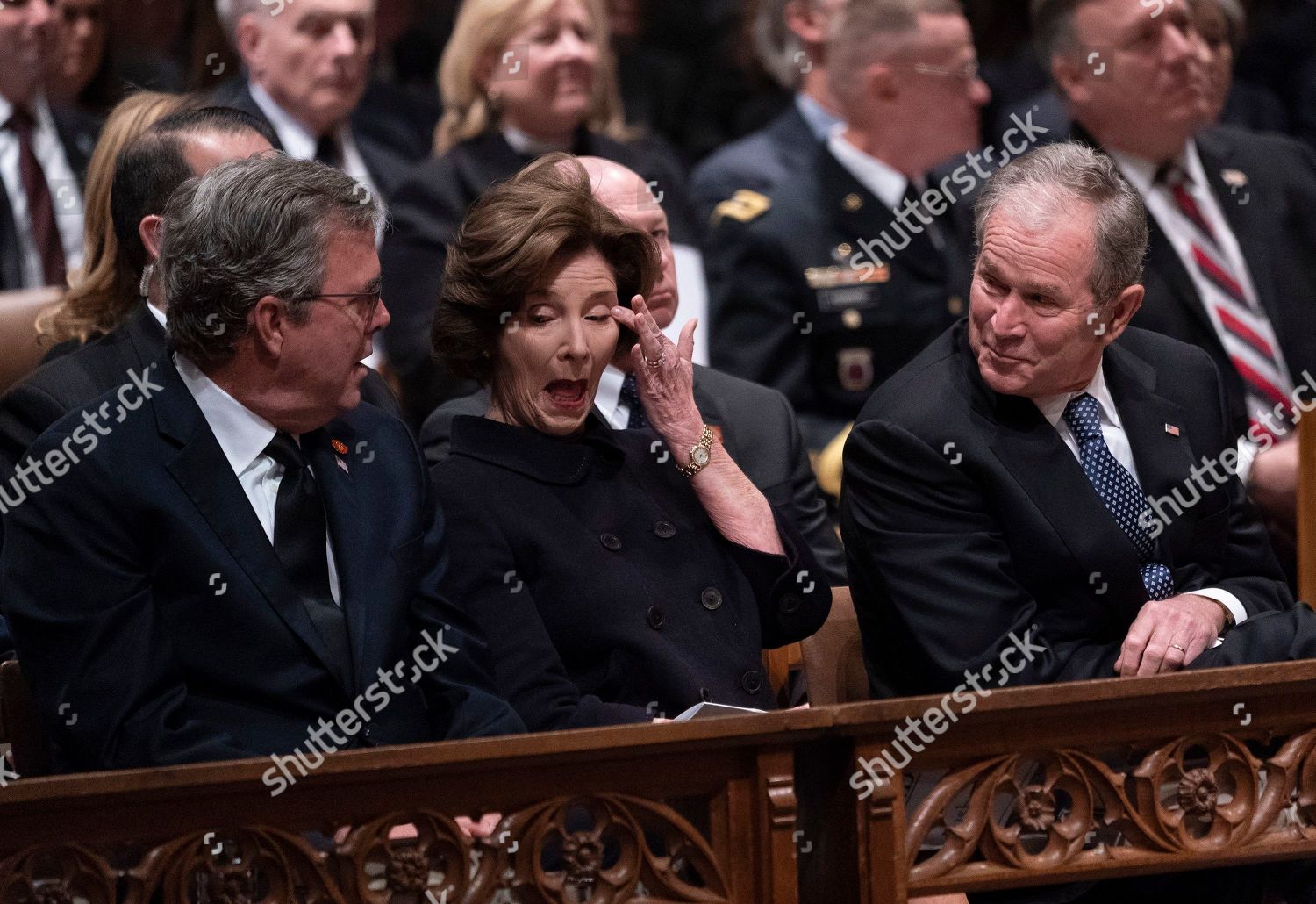 Former First Lady Laura Bush Wipes Editorial Stock Photo - Stock Image ...