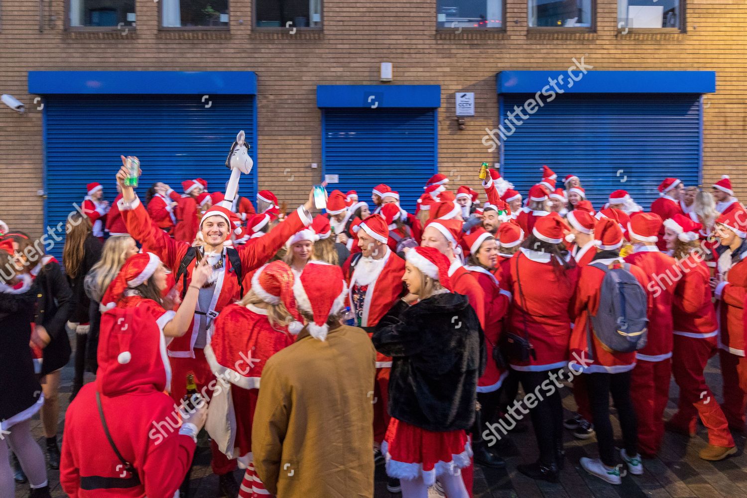 Santa Claus Flash Mob Partying On Editorial Stock Photo - Stock Image ...