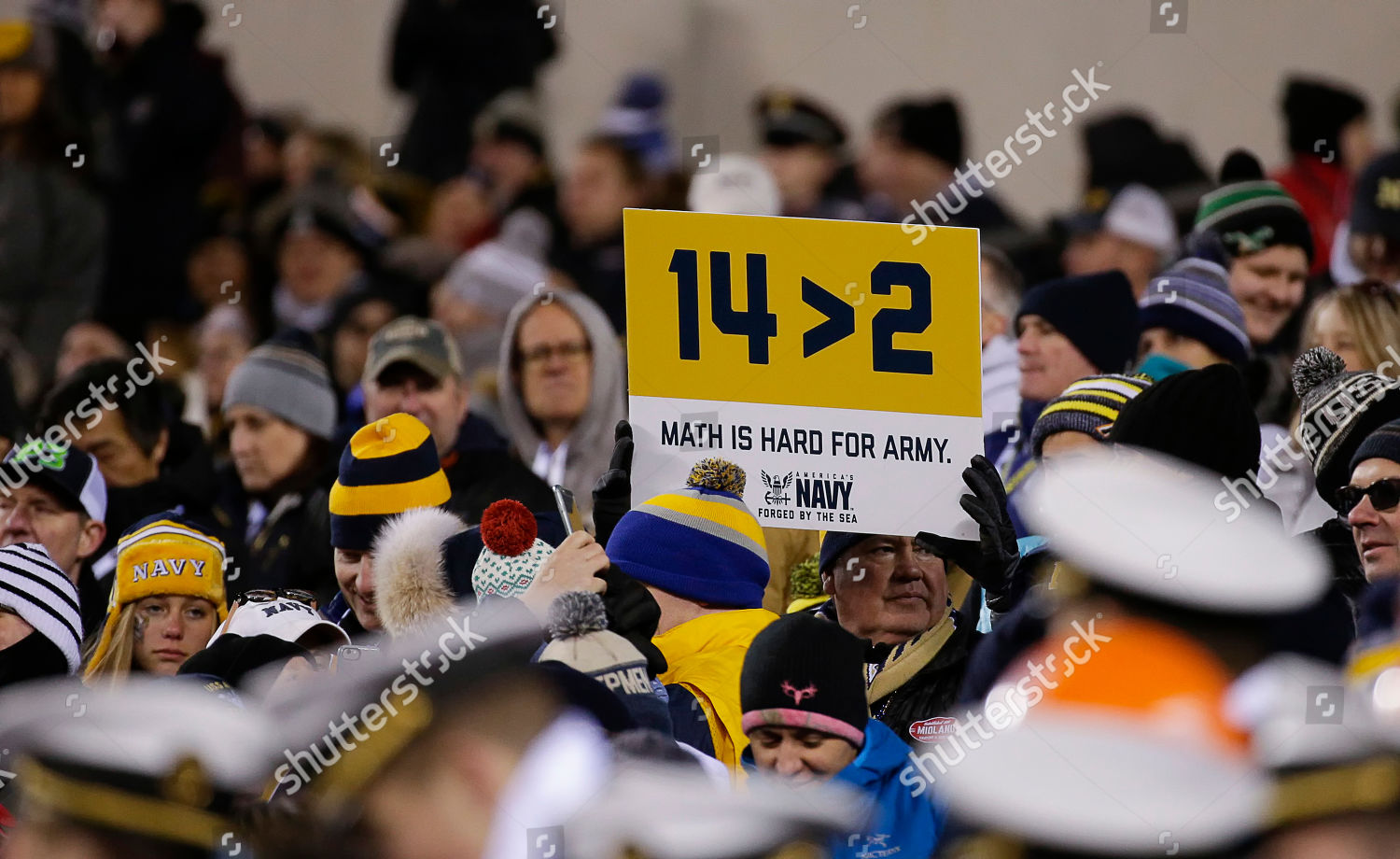 Navy Fan Holds Sign During 119th Editorial Stock Photo - Stock Image ...