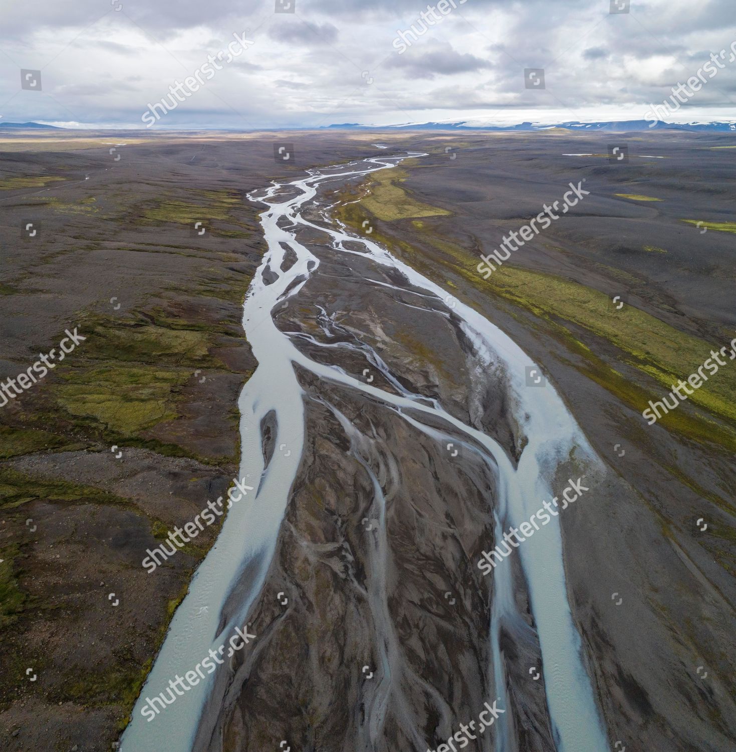 Drone Shot Tangled River Kjoelur Route Editorial Stock Photo - Stock ...