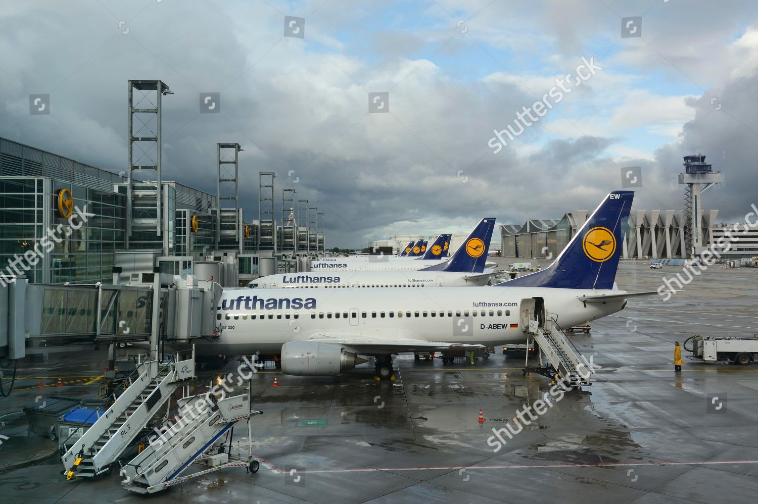 Lufthansa Aircrafts Terminal Frankfurt Main Airport Editorial Stock ...