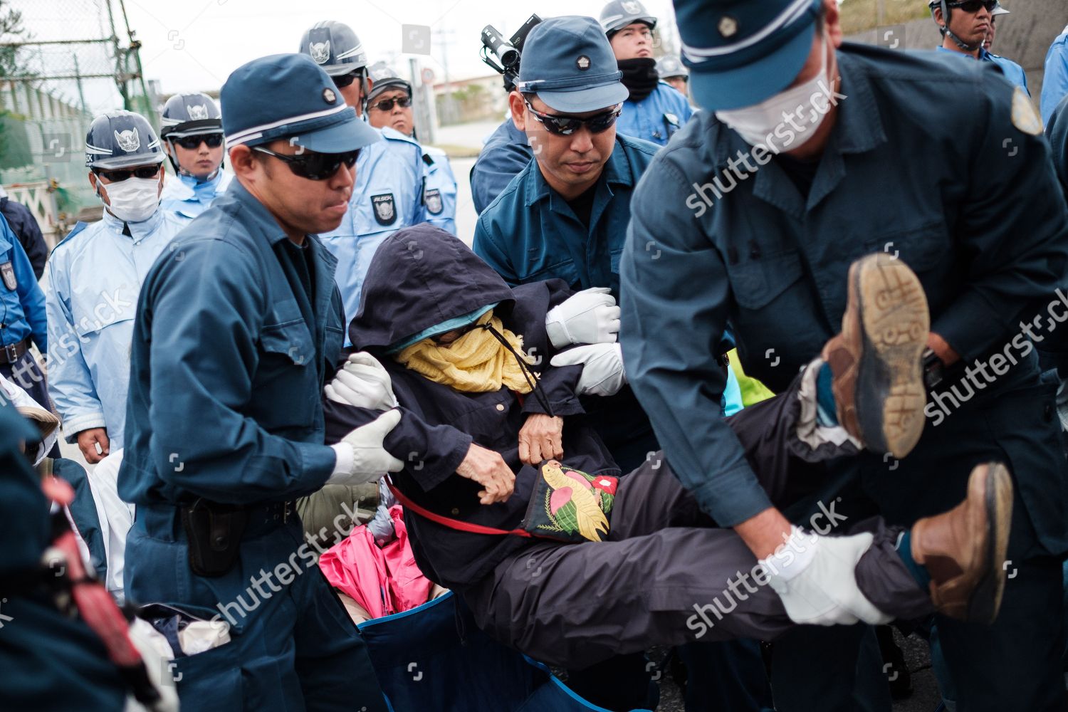 Japan Police Riot Moved Protesters Who Editorial Stock Photo - Stock ...