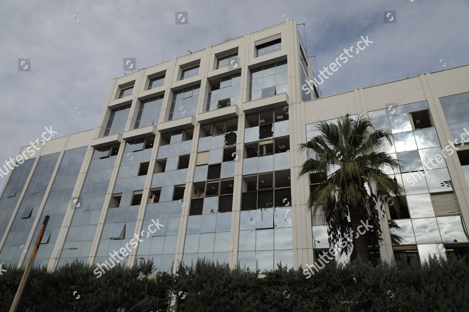 Damaged Building Seen Southern Suburb Faliro Editorial Stock Photo ...