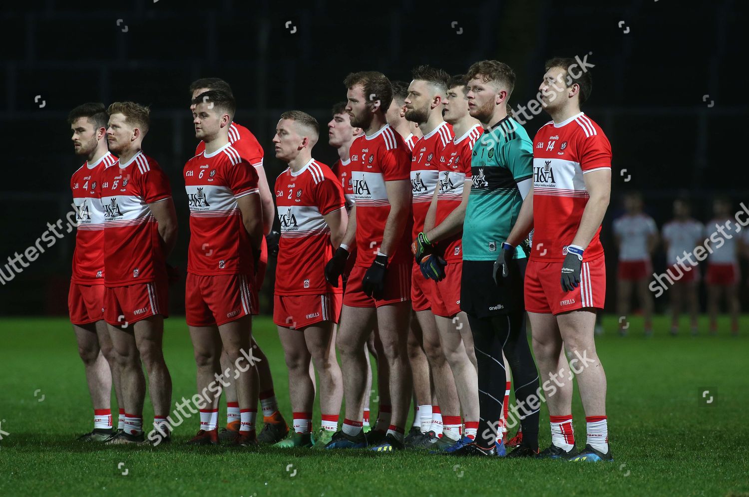 Derry Vs Tyrone Derry Team During Editorial Stock Photo - Stock Image ...