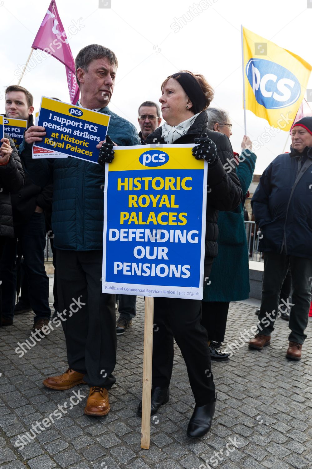 Union Members Pcs Unions Stage Protest Editorial Stock Photo - Stock ...