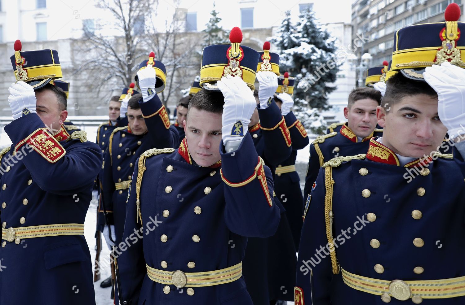 Romanian Honor Guard Soldiers Pay Respect Editorial Stock Photo - Stock ...