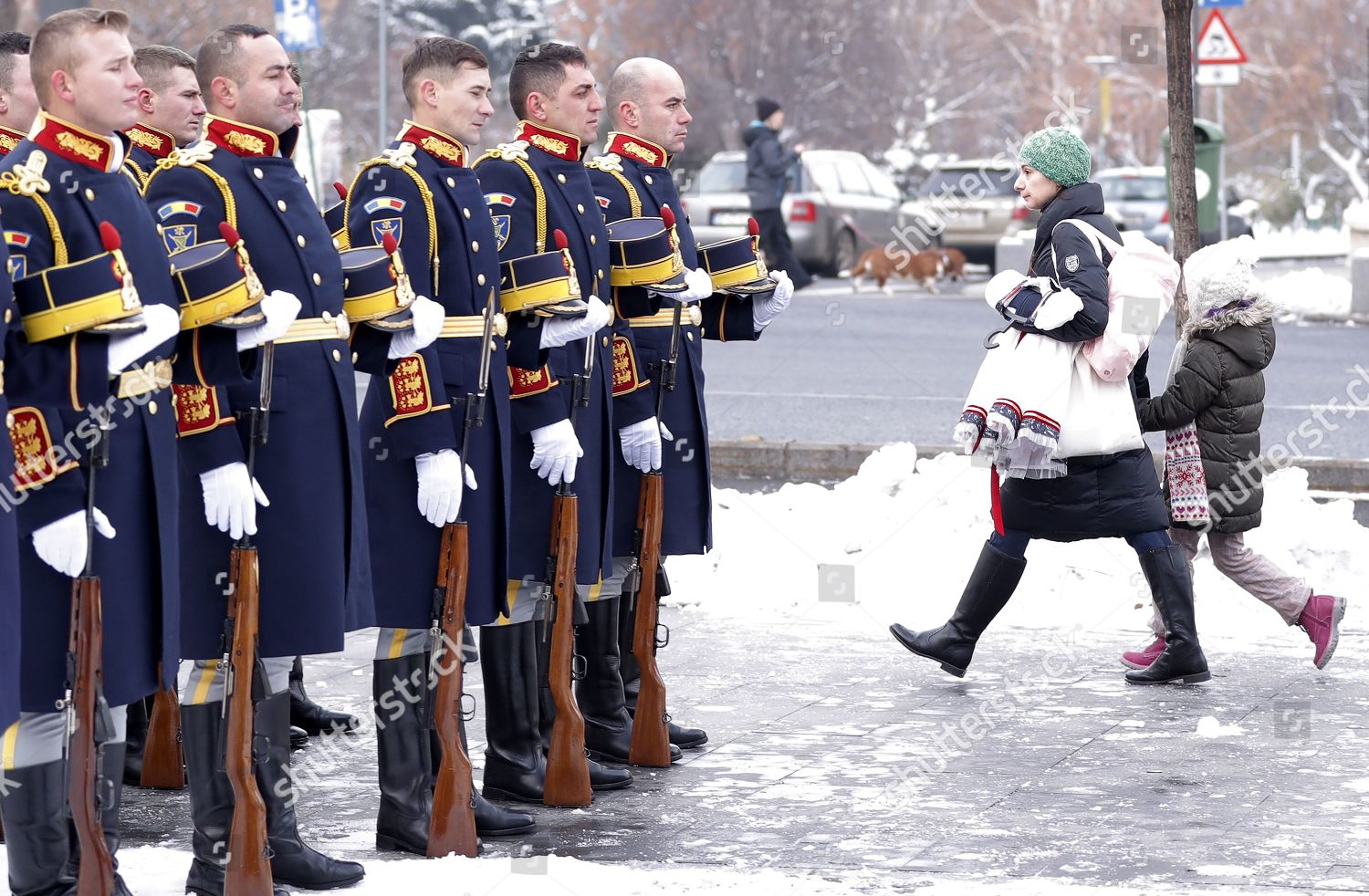 Romanian Honor Guard Soldiers Pay Respect Editorial Stock Photo - Stock ...