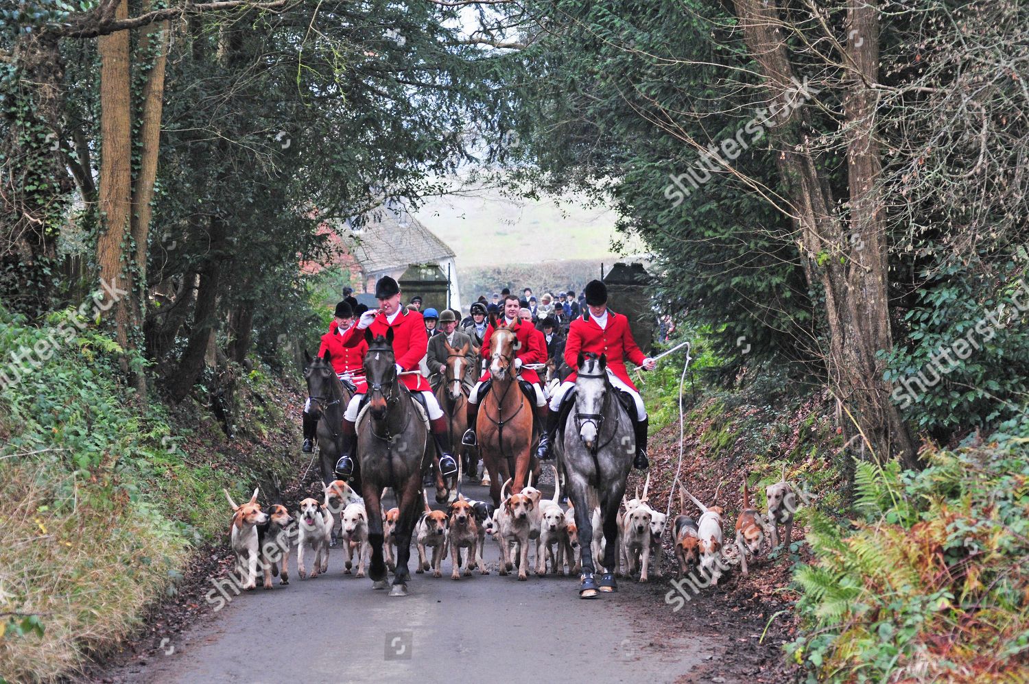 Hunt Riders Arriving Old Surrey Burstow Editorial Stock Photo - Stock ...