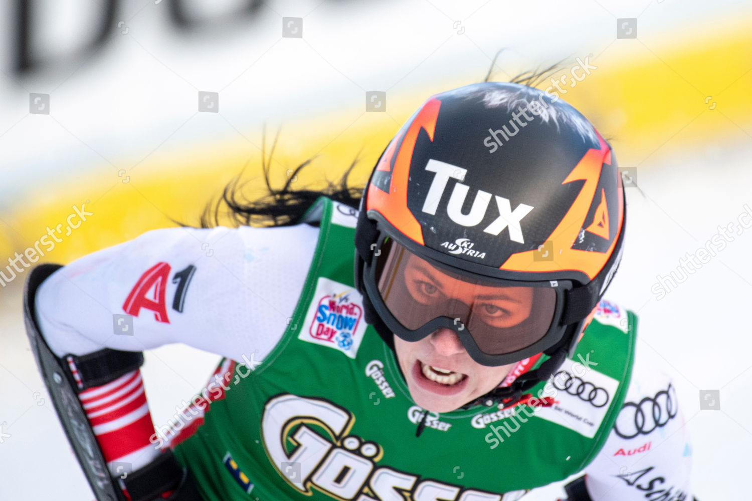 Stephanie Brunner Austria Reacts Finish Area Editorial Stock Photo ...