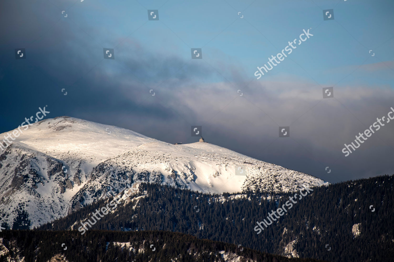 Sunbeam Illuminate Snow Covered Mountains Semmering Editorial Stock ...