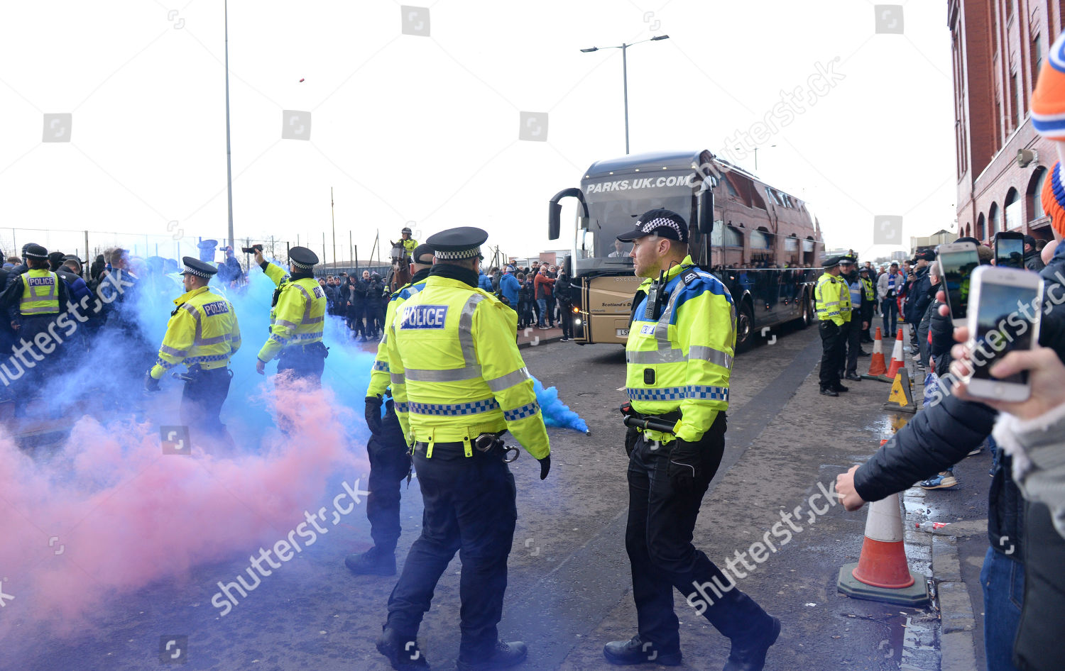 Flares Thrown By Rangers Fans Celtic Editorial Stock Photo - Stock ...