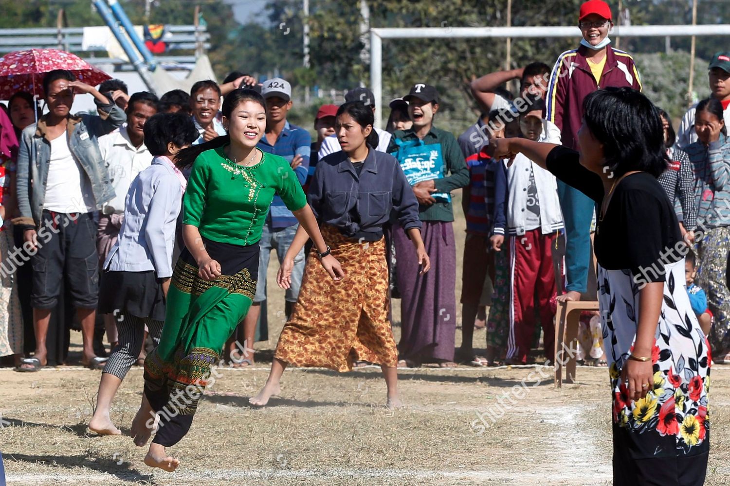 Women Participate Border Crossing Game During Editorial Stock Photo ...