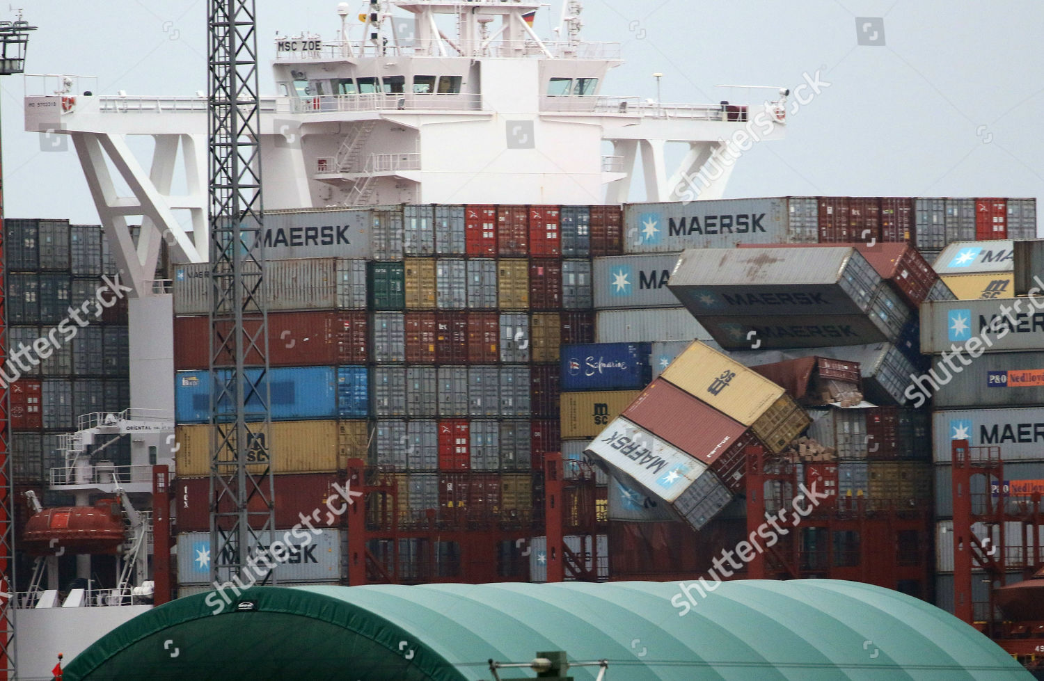 Overturned Containers Stack On Board Container Editorial Stock Photo ...
