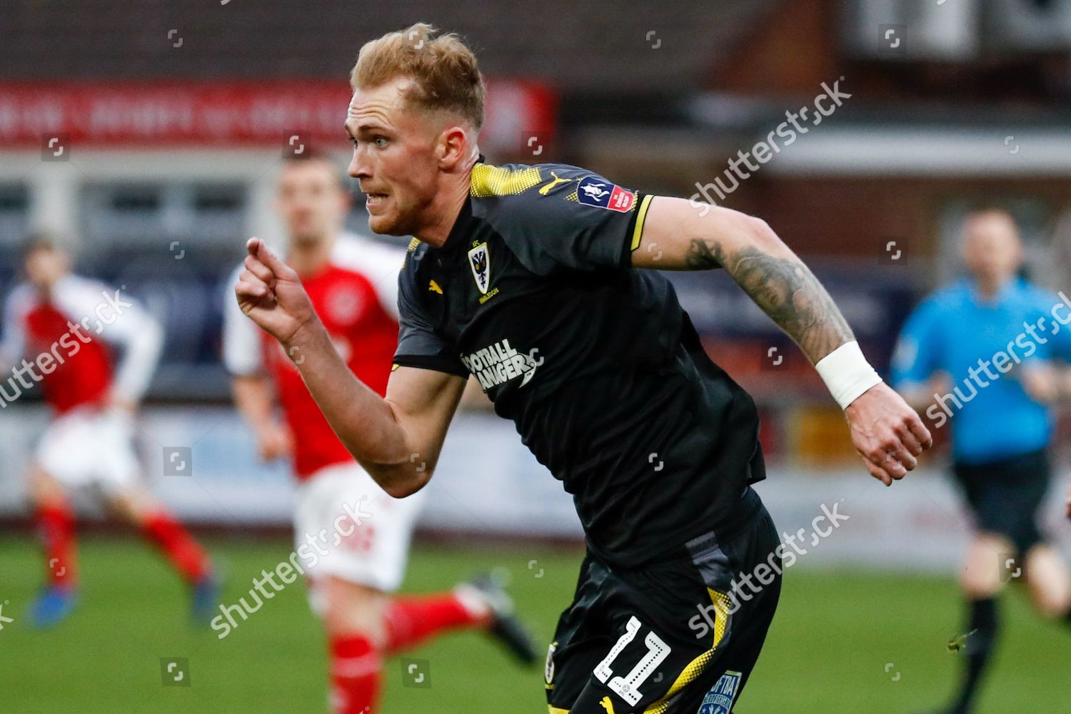 Wimbledon Midfielder Mitch Pinnock 11 Action Editorial Stock Photo ...