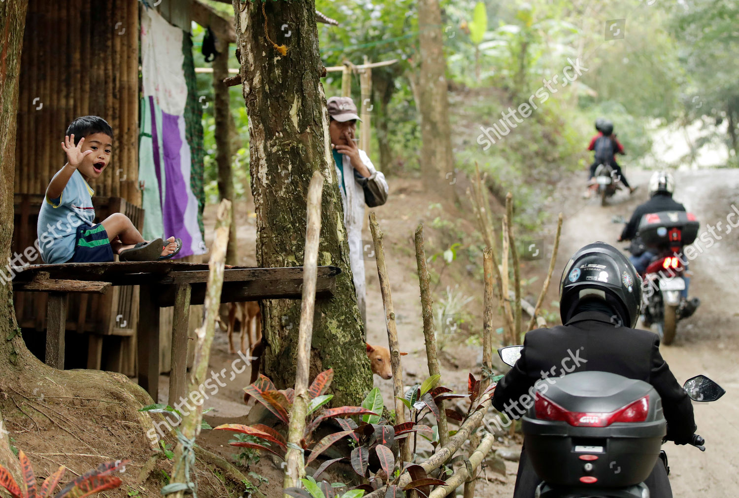Filipino Boy Views Motorcycle Riders Wearing Editorial Stock Photo ...
