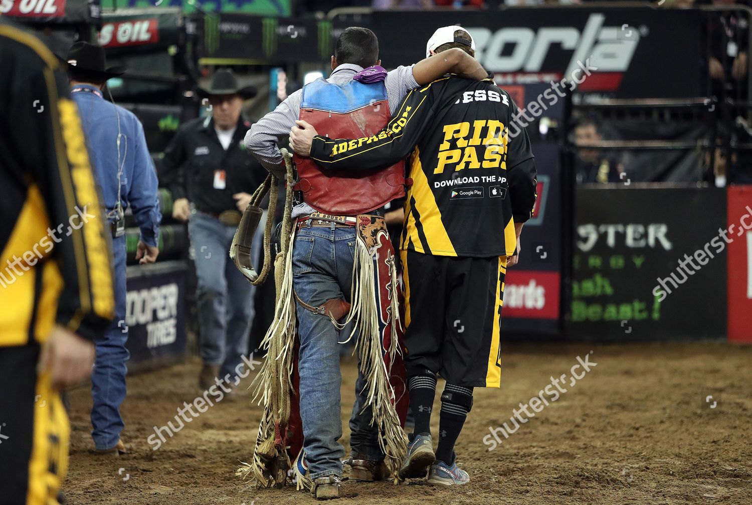Injured Bull Rider Helped Out Ring Editorial Stock Photo - Stock Image ...