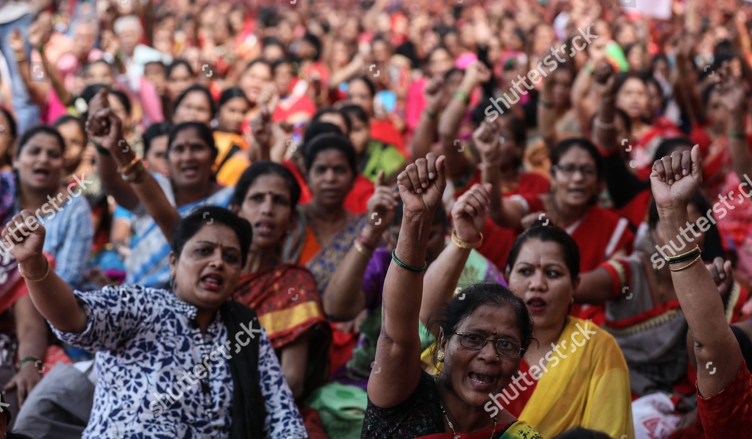 Members Different Trade Unions Shout Slogans Editorial Stock Photo ...