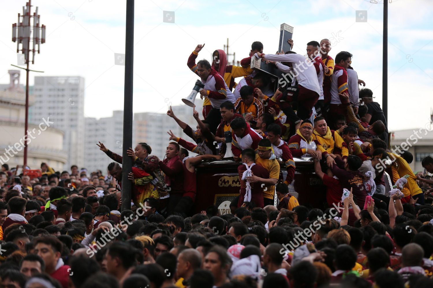 Statue Black Nazarene Transported Through Street Editorial Stock Photo ...