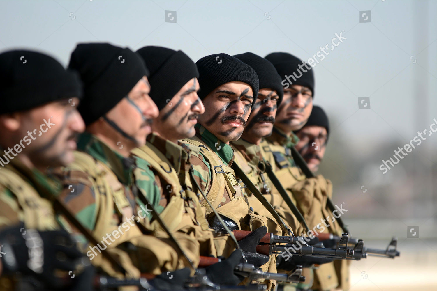 Iraqi Policemen March During Parade Celebrate Editorial Stock Photo ...