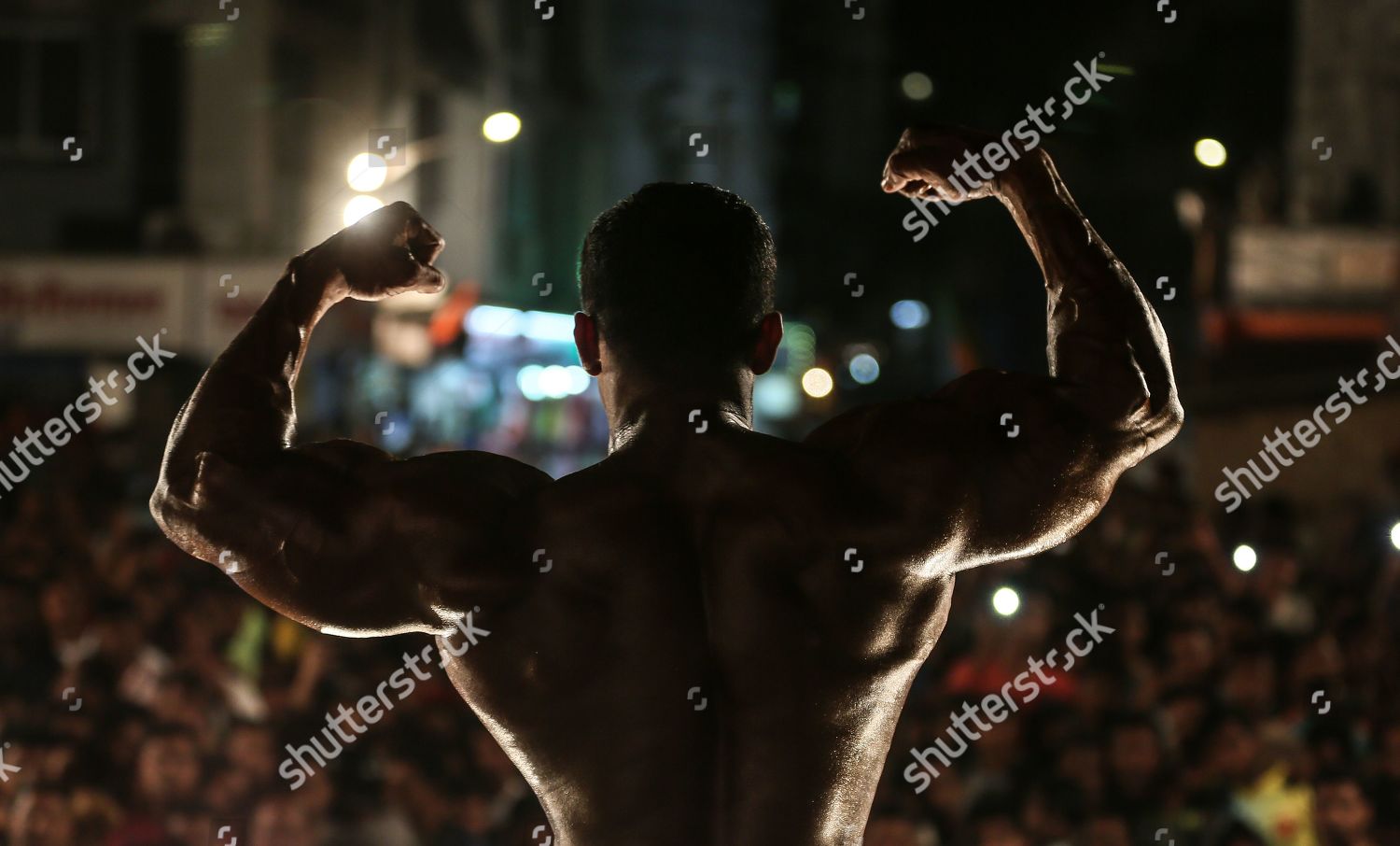 Indian Bodybuilder Flex Muscles Pose During Editorial Stock Photo ...