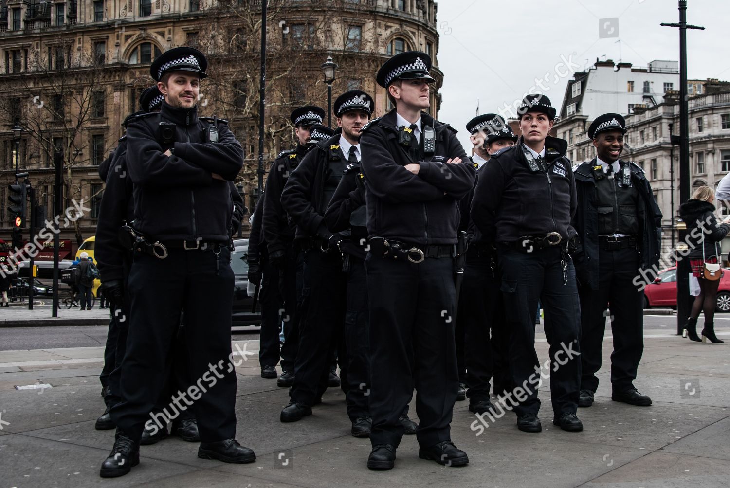 Police Officers Seen Standing On Guard Editorial Stock Photo - Stock ...