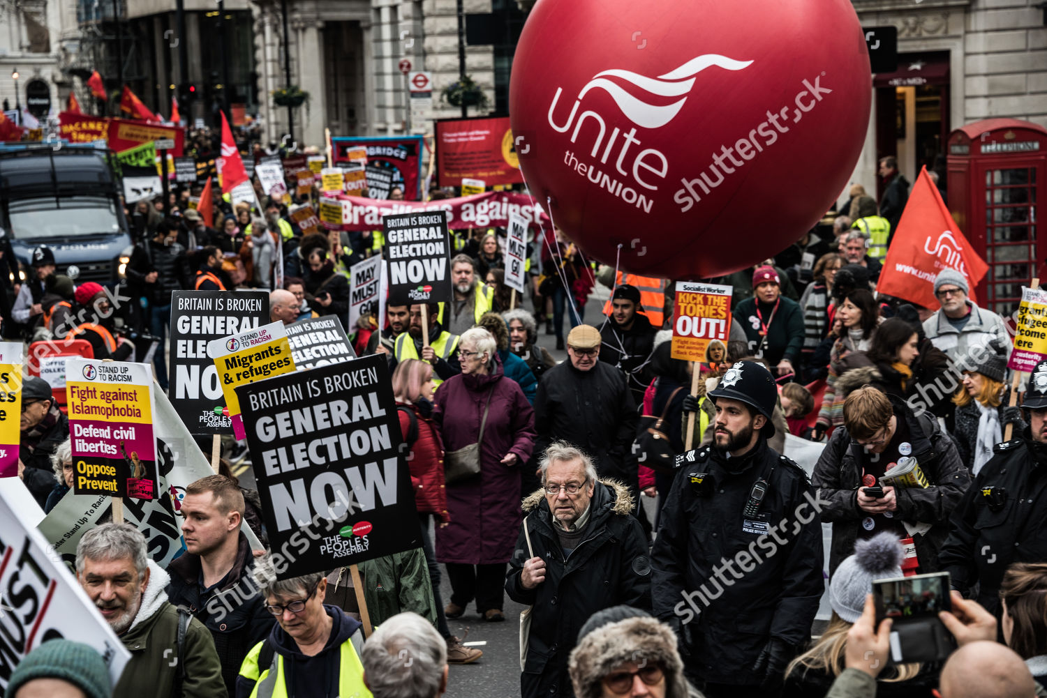 Protesters Seen Holding Placards During Protest Editorial Stock Photo ...