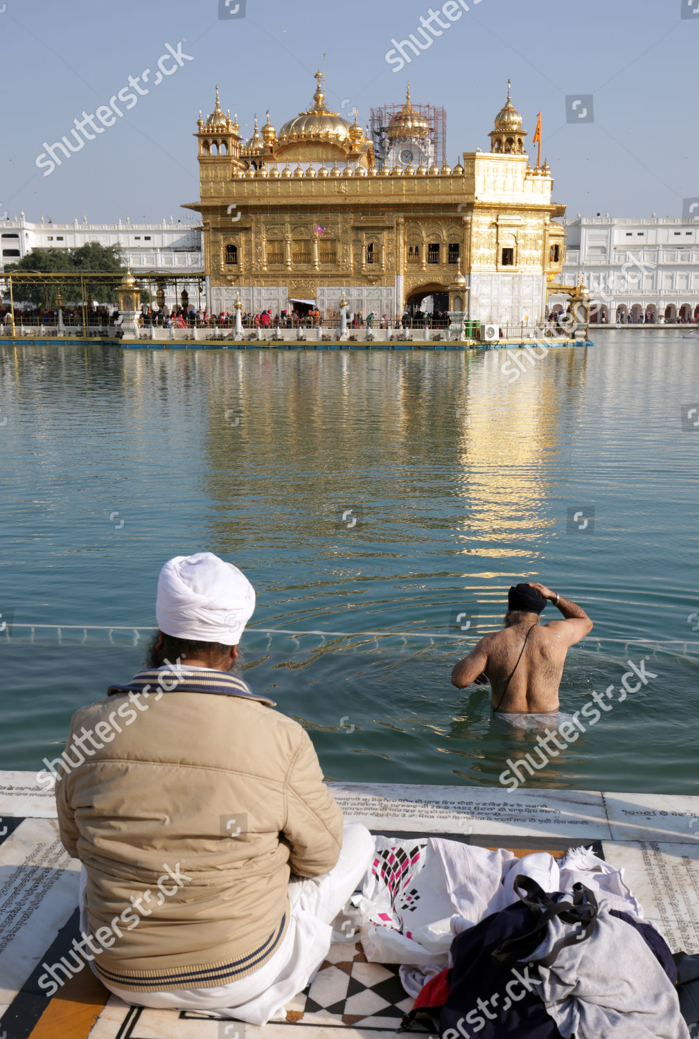 Sikh Devotee Baths Sacred Pond Golden Editorial Stock Photo - Stock ...