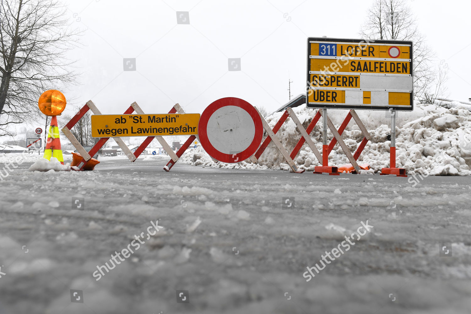 Road Closure Barrier Sign On B311 Editorial Stock Photo - Stock Image ...