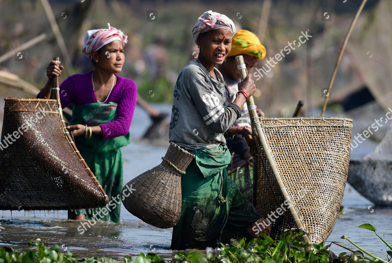 Indian Villagers Take Part Community Fishing Editorial Stock Photo ...