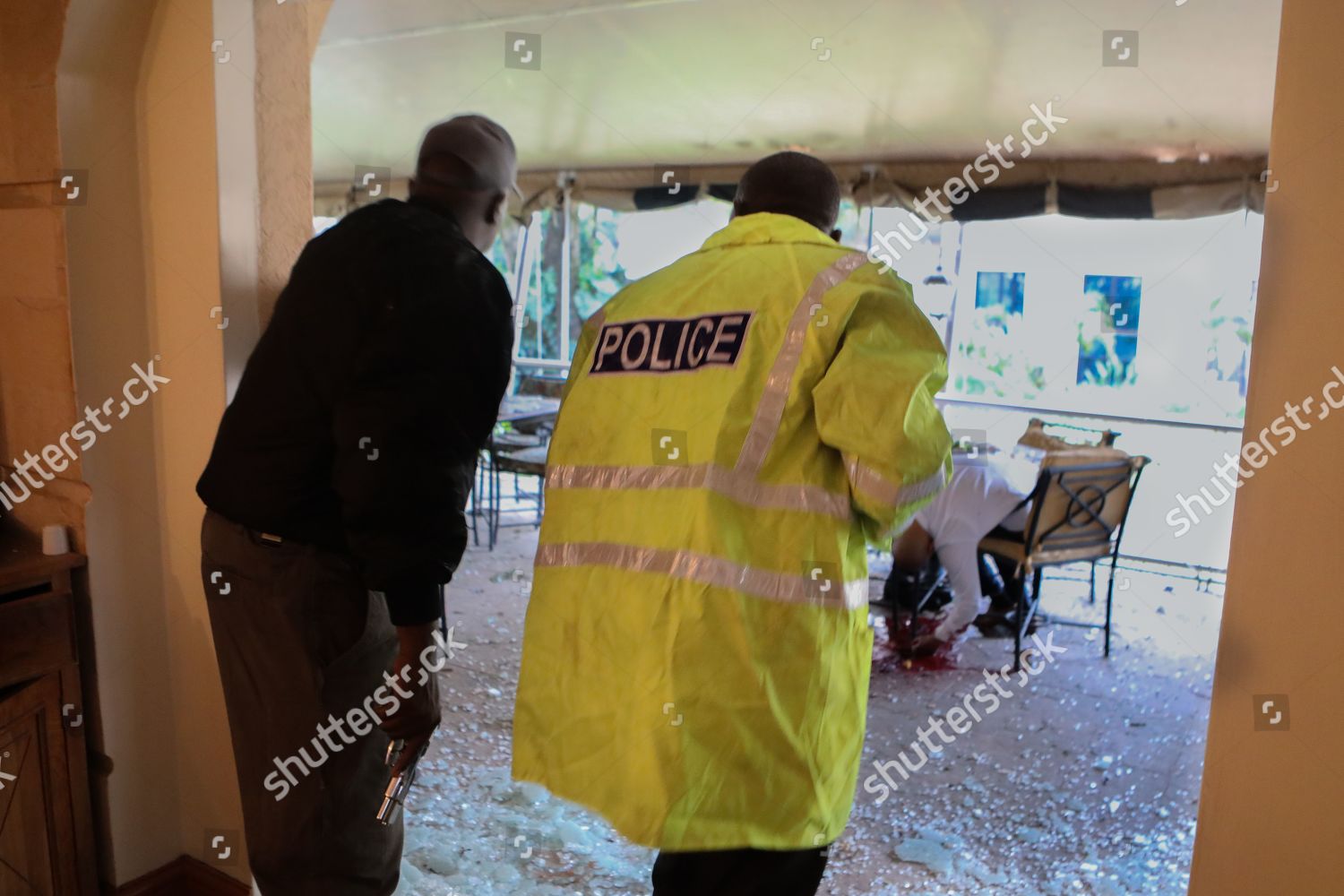Kenyan Police Officers Take Cover Next Editorial Stock Photo - Stock ...