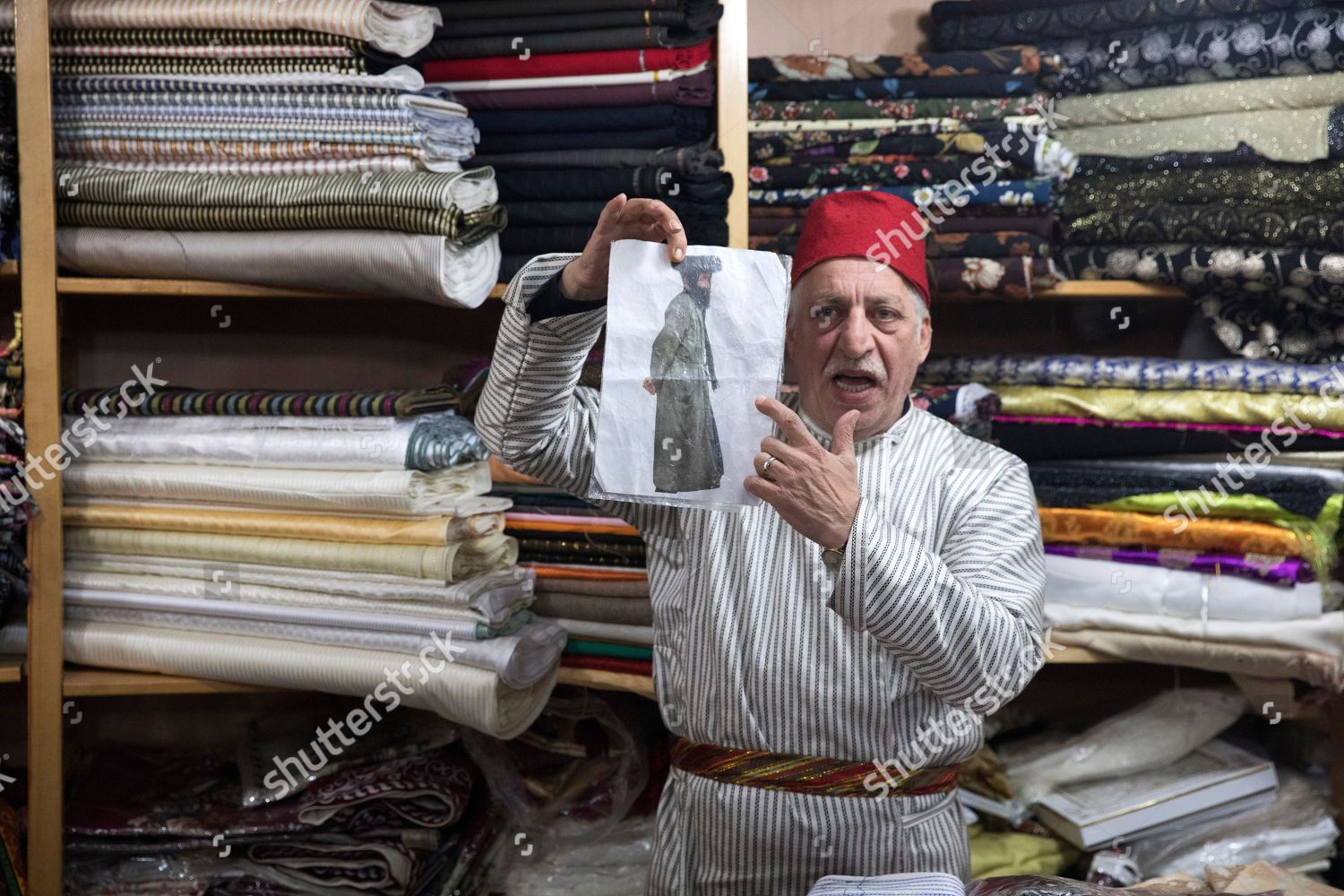 Palestinian Fabric Merchant Bilal Abu Khalaf Editorial Stock Photo ...
