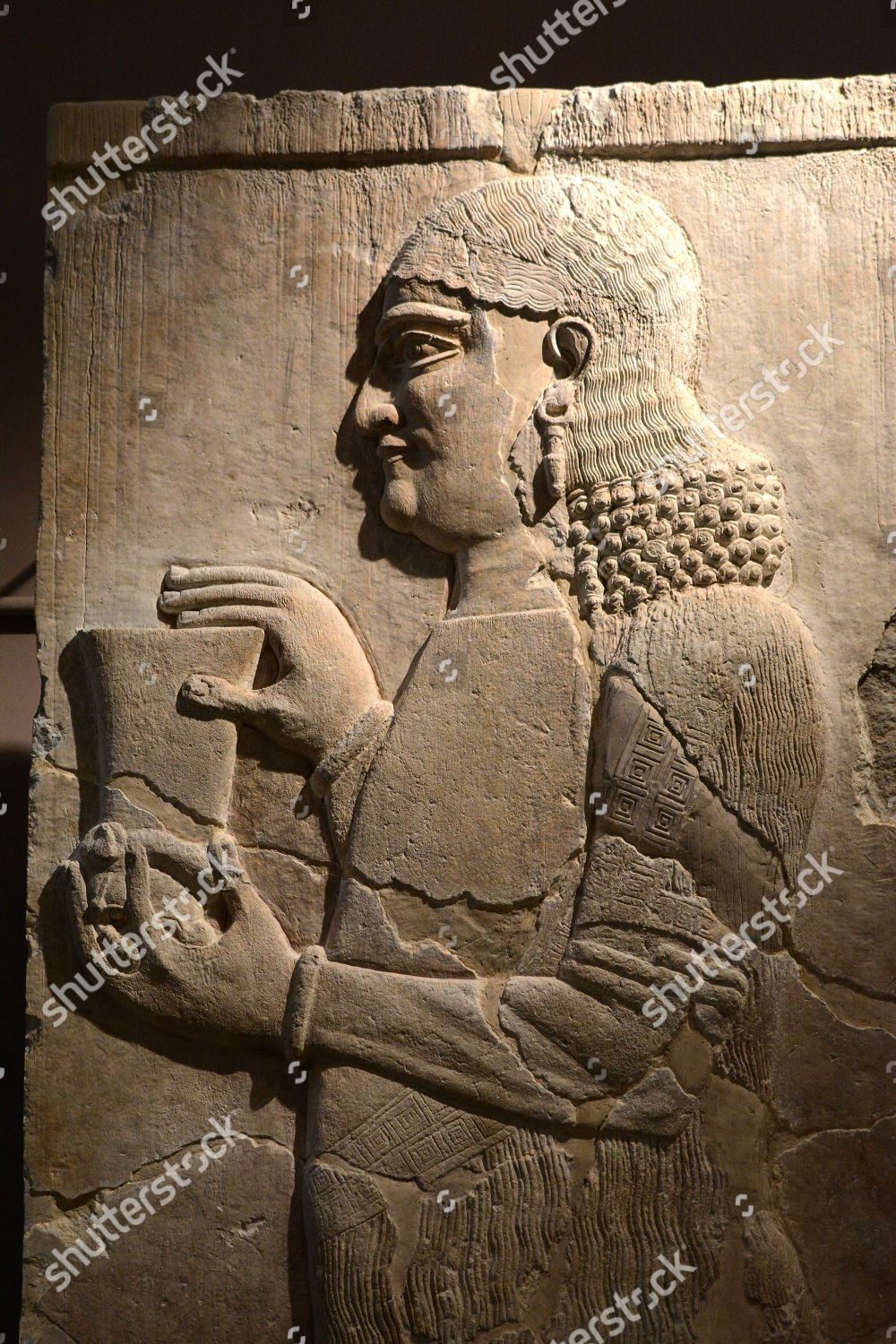 Ancient Sumerian Statue On Display European Editorial Stock Photo ...