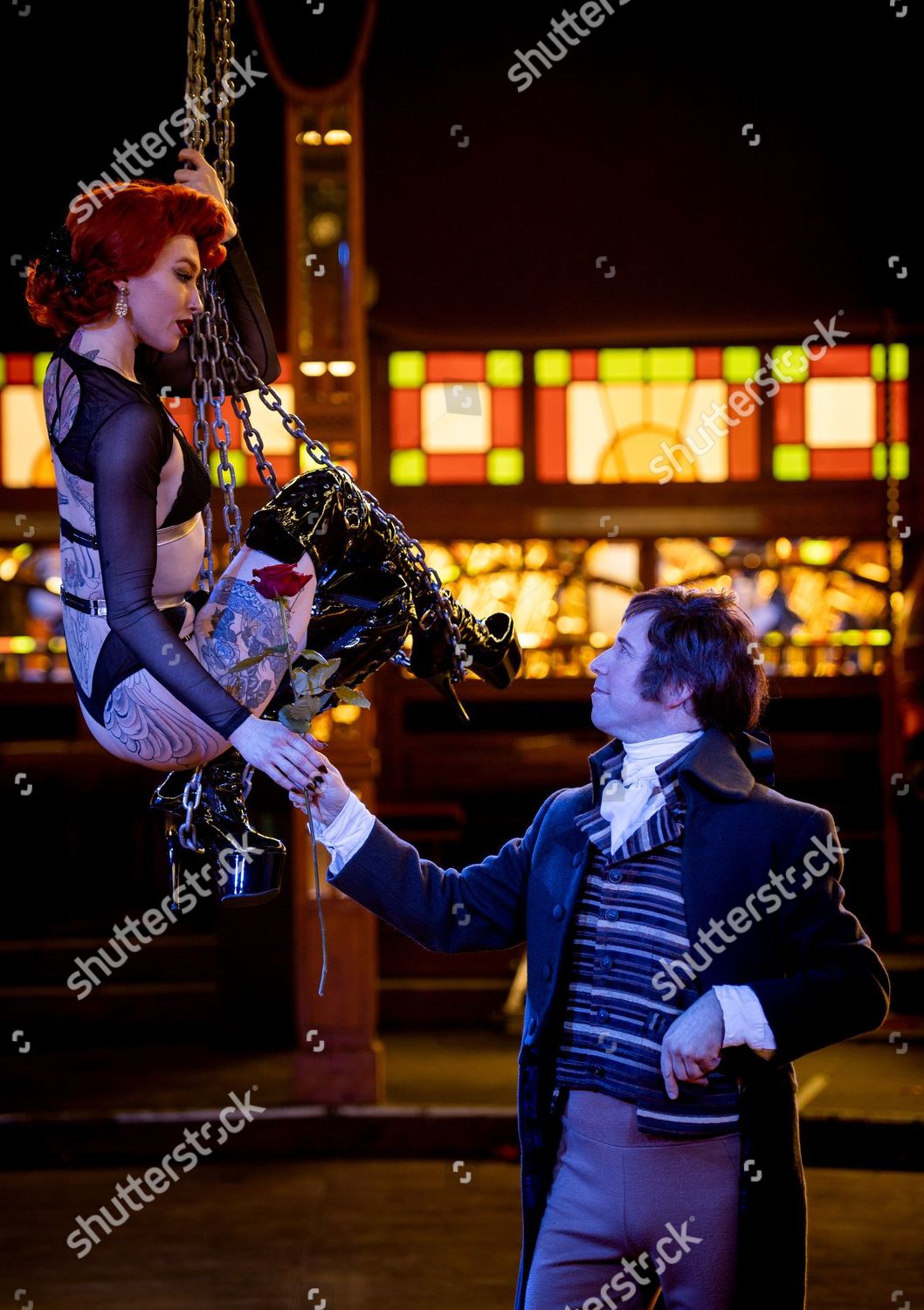 Aerialist Katrina Lillwall Burns Actor Christopher Editorial Stock ...
