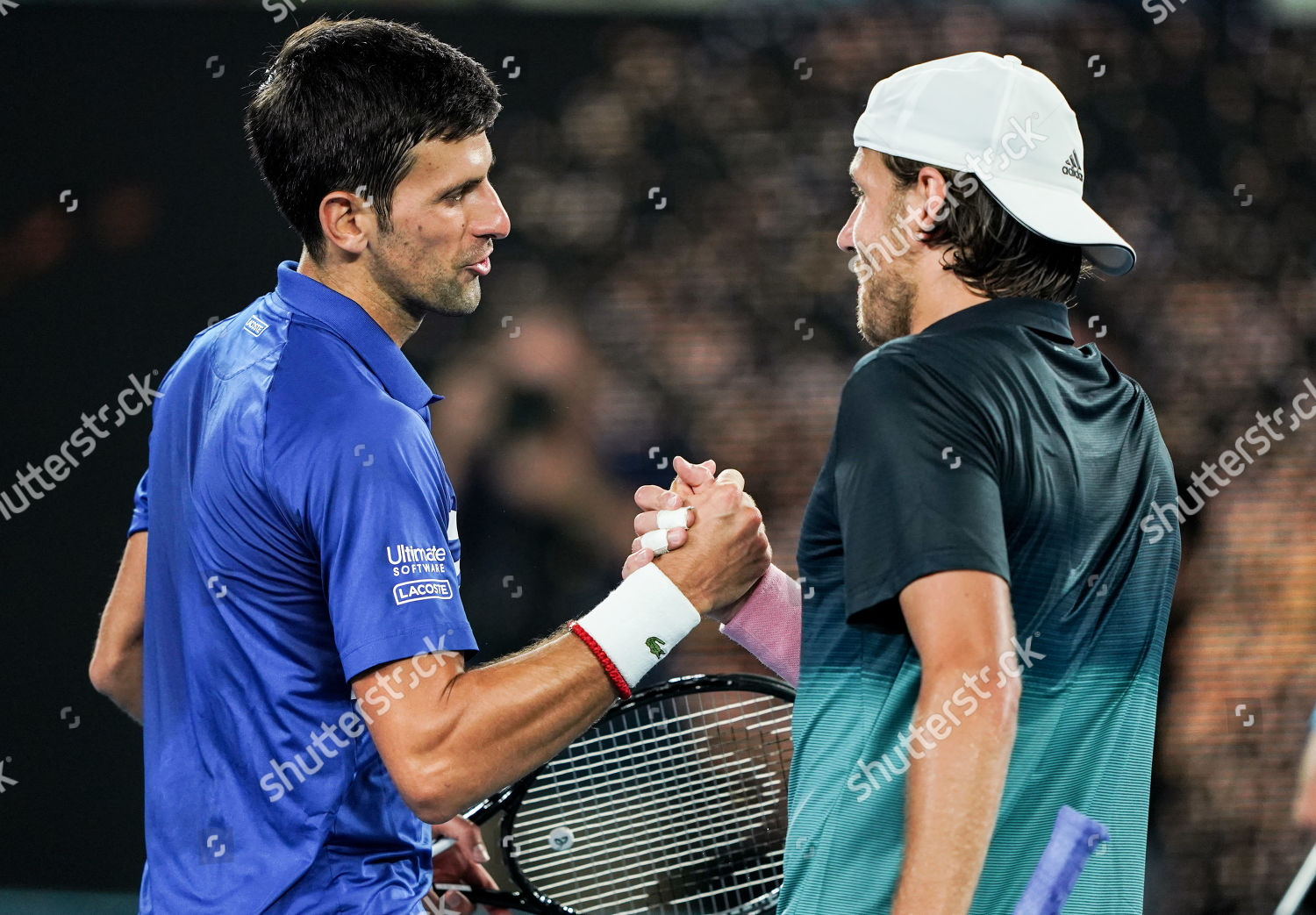 Novak Djokovic Left Celebrating Victory After Editorial Stock Photo ...