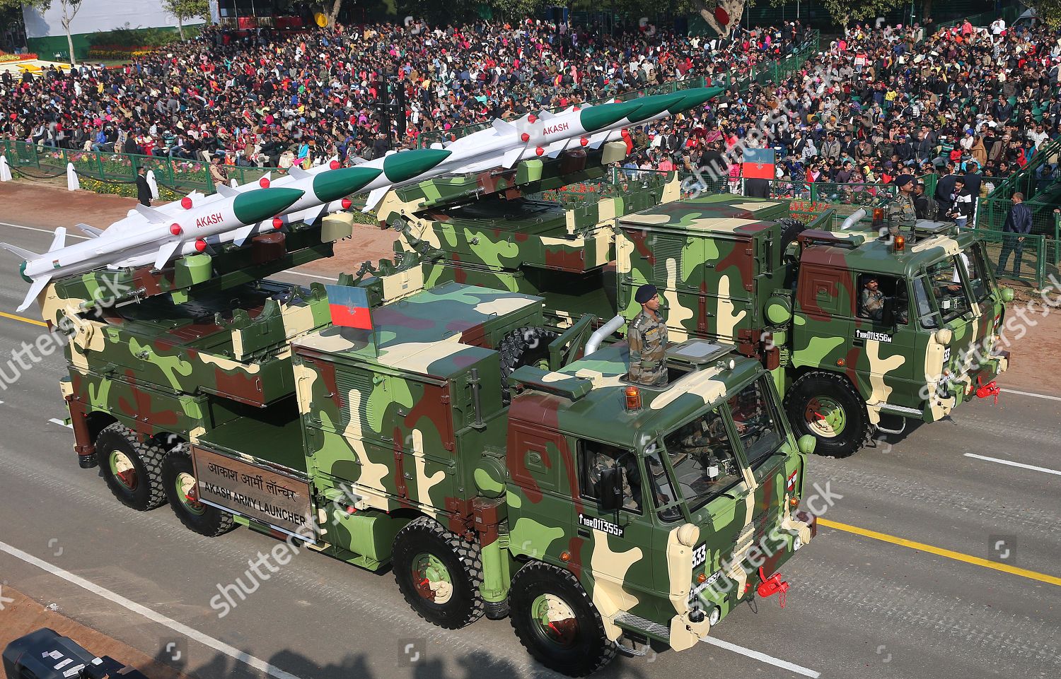 Akash Missiles System Displayed During Republic Editorial Stock Photo ...