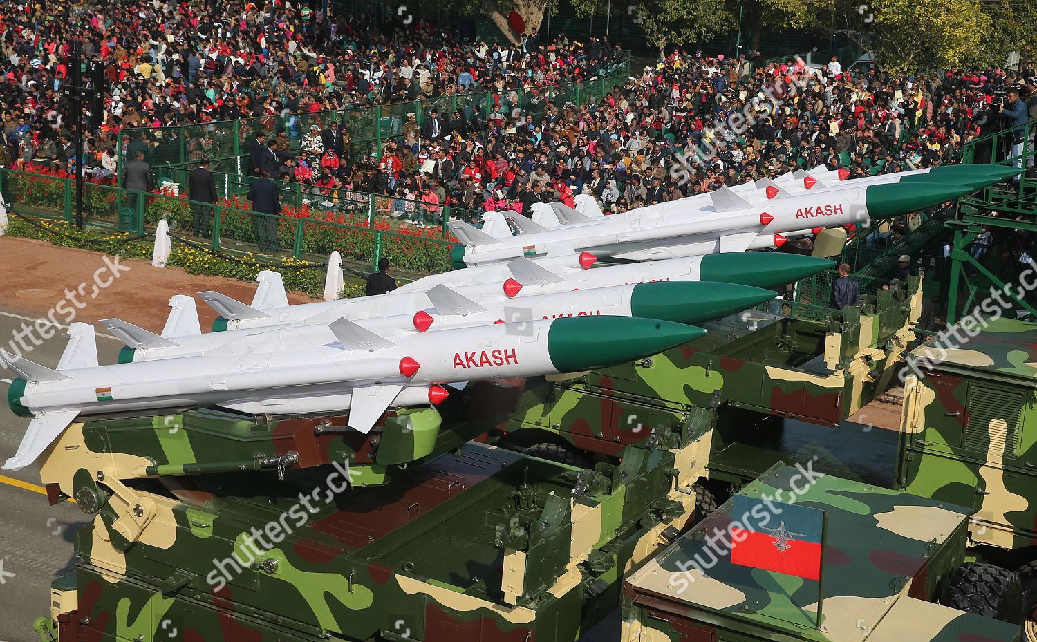 Akash Missiles System Displayed During Republic Editorial Stock Photo ...