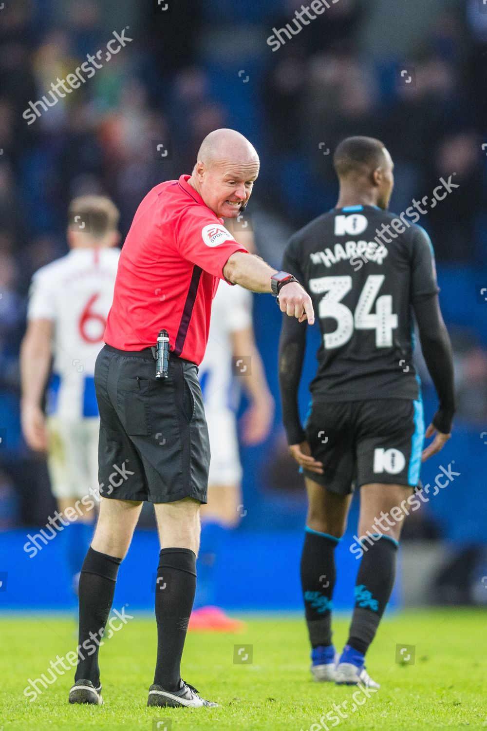 Lee Mason Referee Pointing Out Area Editorial Stock Photo - Stock Image ...