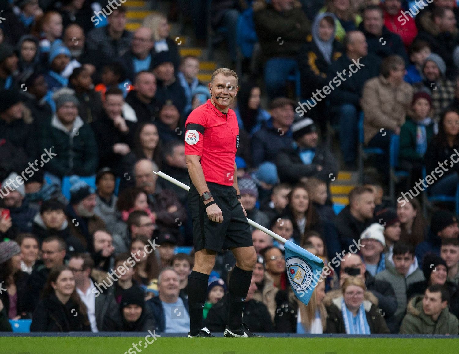 Referee Graham Scott Carries Corner Flag Editorial Stock Photo - Stock ...